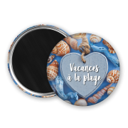 Magnet rond - Vacances à la plage