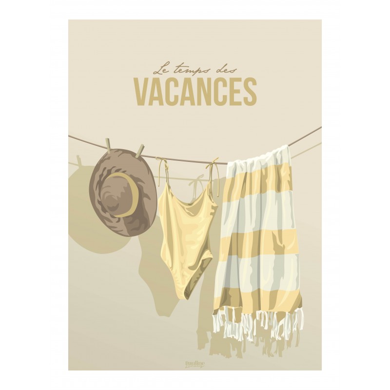 Affiche - Le temps des vacances par Pauline Launay