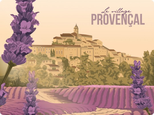 Set de table - Le village provençal par Pauline Launay