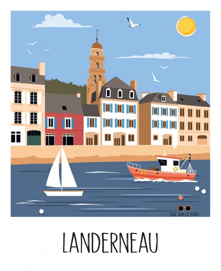 Carte postale - Landerneau par Vue sur le Port